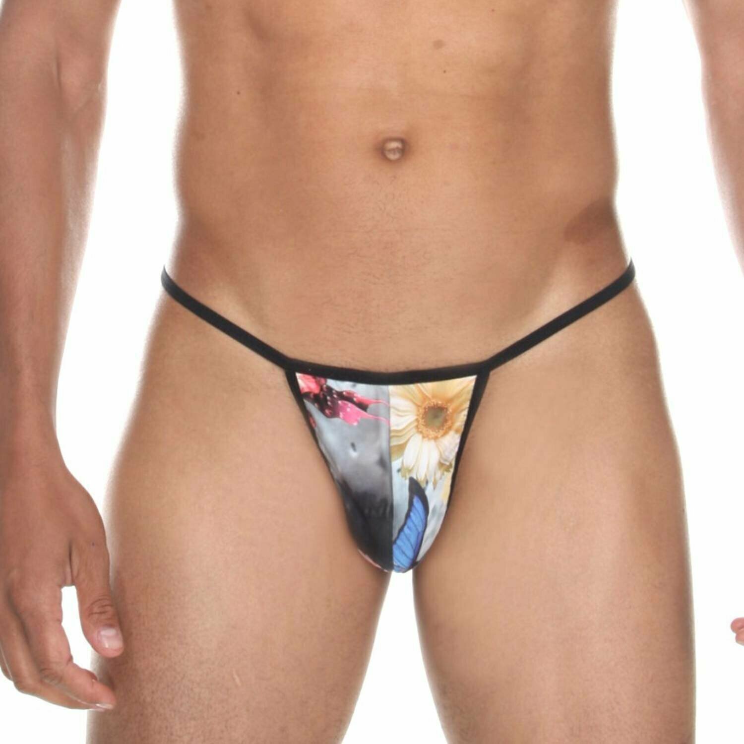 Темно-серые мужские трусы-стринги XL, 90% микрофибра, комфорт и стиль