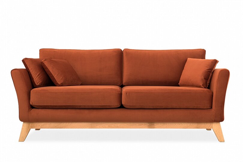 Прямой диван тахта Дублин 2 Лонг нераскладной Коричневый 2 Велюр, 180х81х78 см