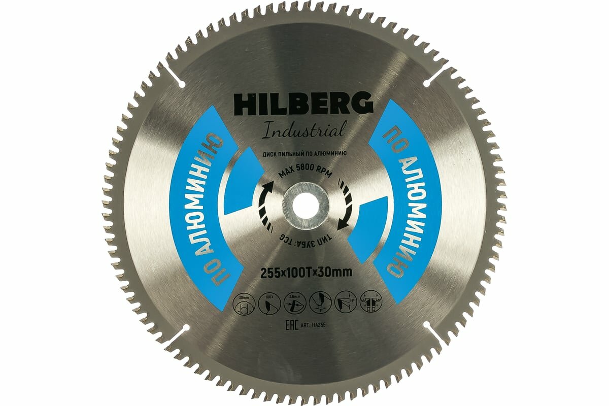 Диск пильный Industrial Алюминий 255x30 мм 100Т Hilberg HA255 - качество и точность