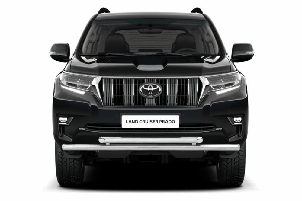 Защита переднего бампера двойная Ø63/63мм (НПС) TOYOTA LAND CRUISER PRADO 150 2017-