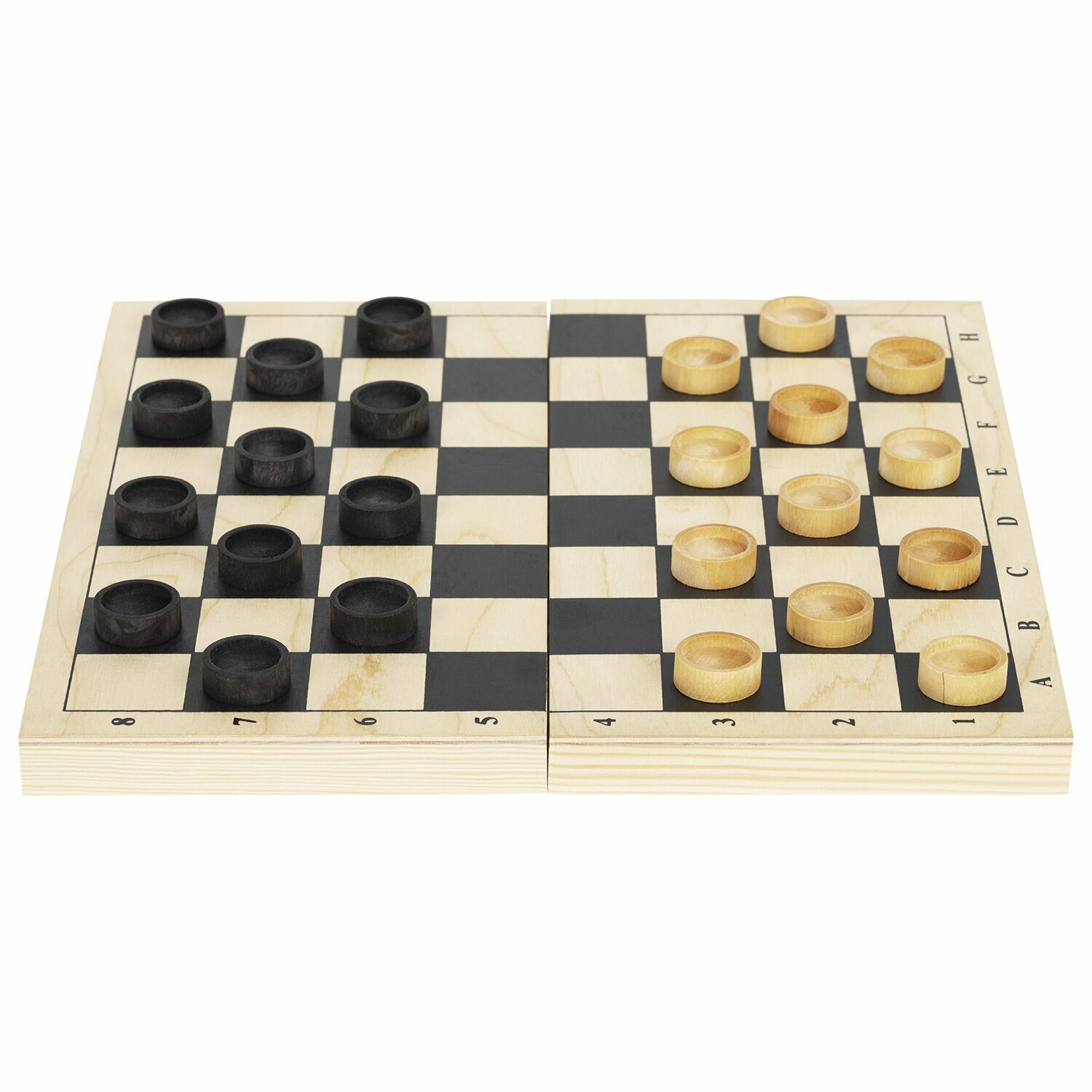 Шашки классические деревянные, лакированные, доска 29х29 см, золотая сказка, 664673