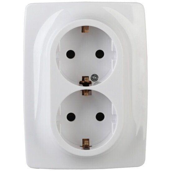 Розетка Эра 12 2x2P E Schuko 16A 250V винтовой зажим 12-2116-01 Б0029238