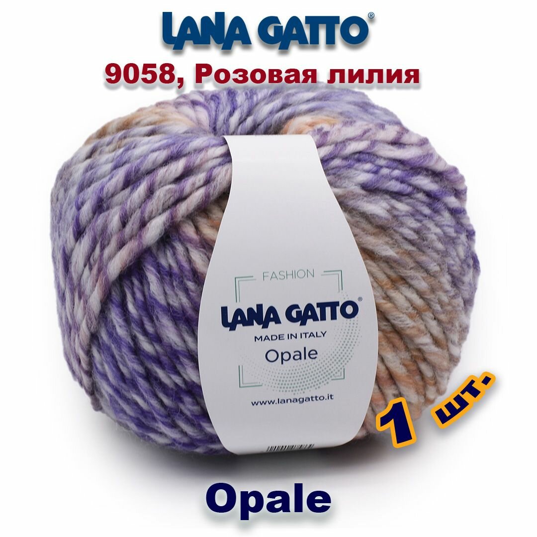 Пряжа Lana Gatto Opale / Меринос: 50%, Акрил: 48%, Полиэстер: 2% / Цвет: #9058 (1 моток/100 грамм)