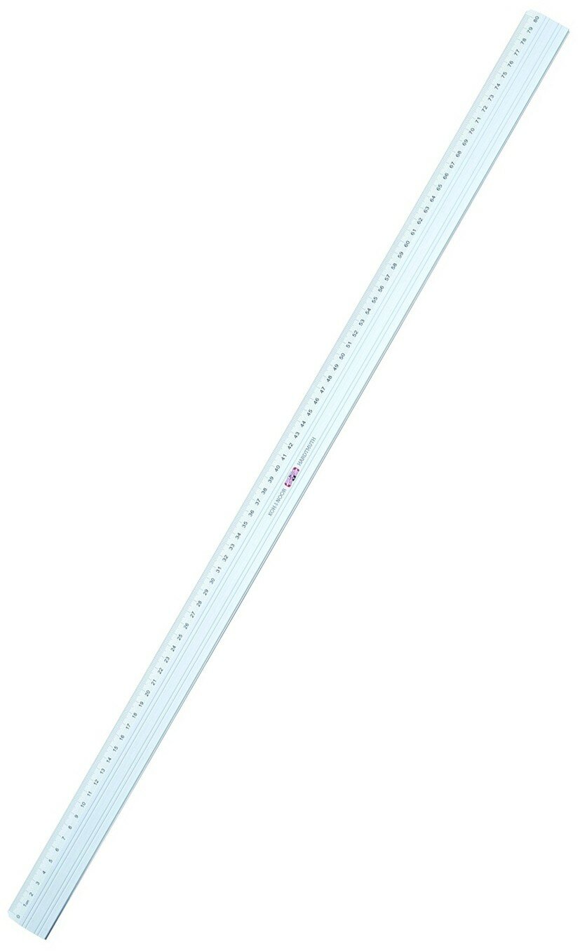Линейка металлическая, с режущей стороной для отрыва бумаги, 80 см.