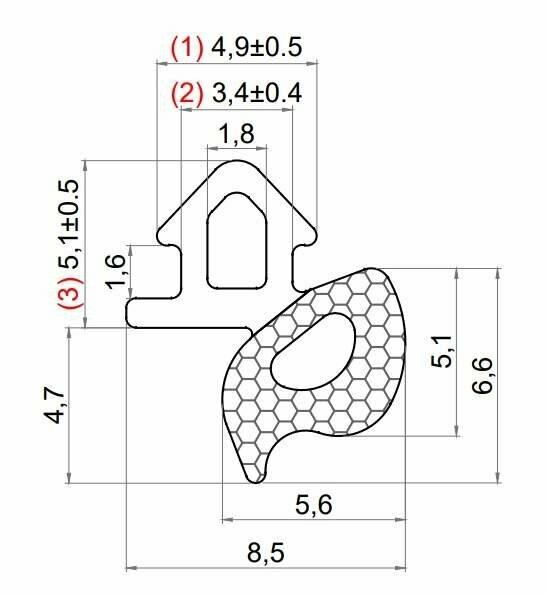 Уплотнитель CoEX для профиля REHAU 952 (рама, створка), EPDM, чёрный, 325 м