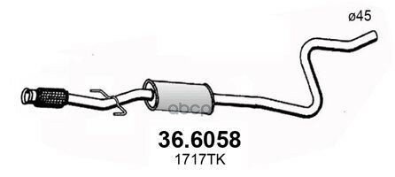 Глушитель средняя часть ASSO арт. 36.6058