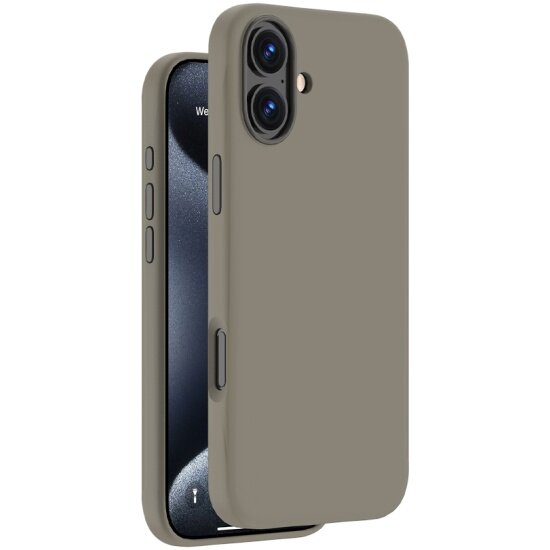 Чехол Deppa для Apple iPhone 16, Liquid Silicone, Magsafe, серый