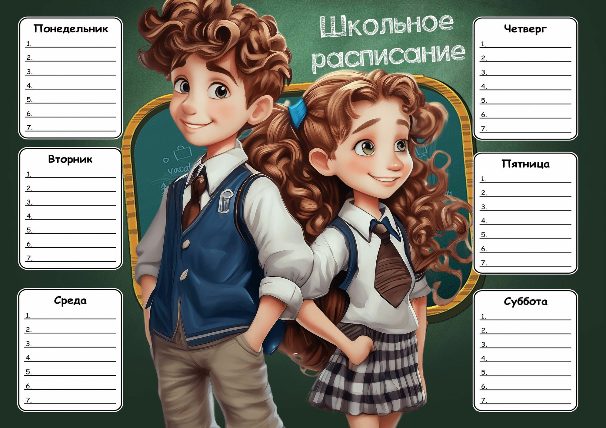 Расписание уроков " Лохматый чучк"