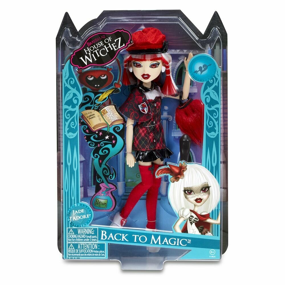 MGA Bratzillaz house of witchez Back To Magic Jade J'adore Братц Модная кукла-ведьма, С одеждой и аксессуарами, Подходит для детей старше 6 лет