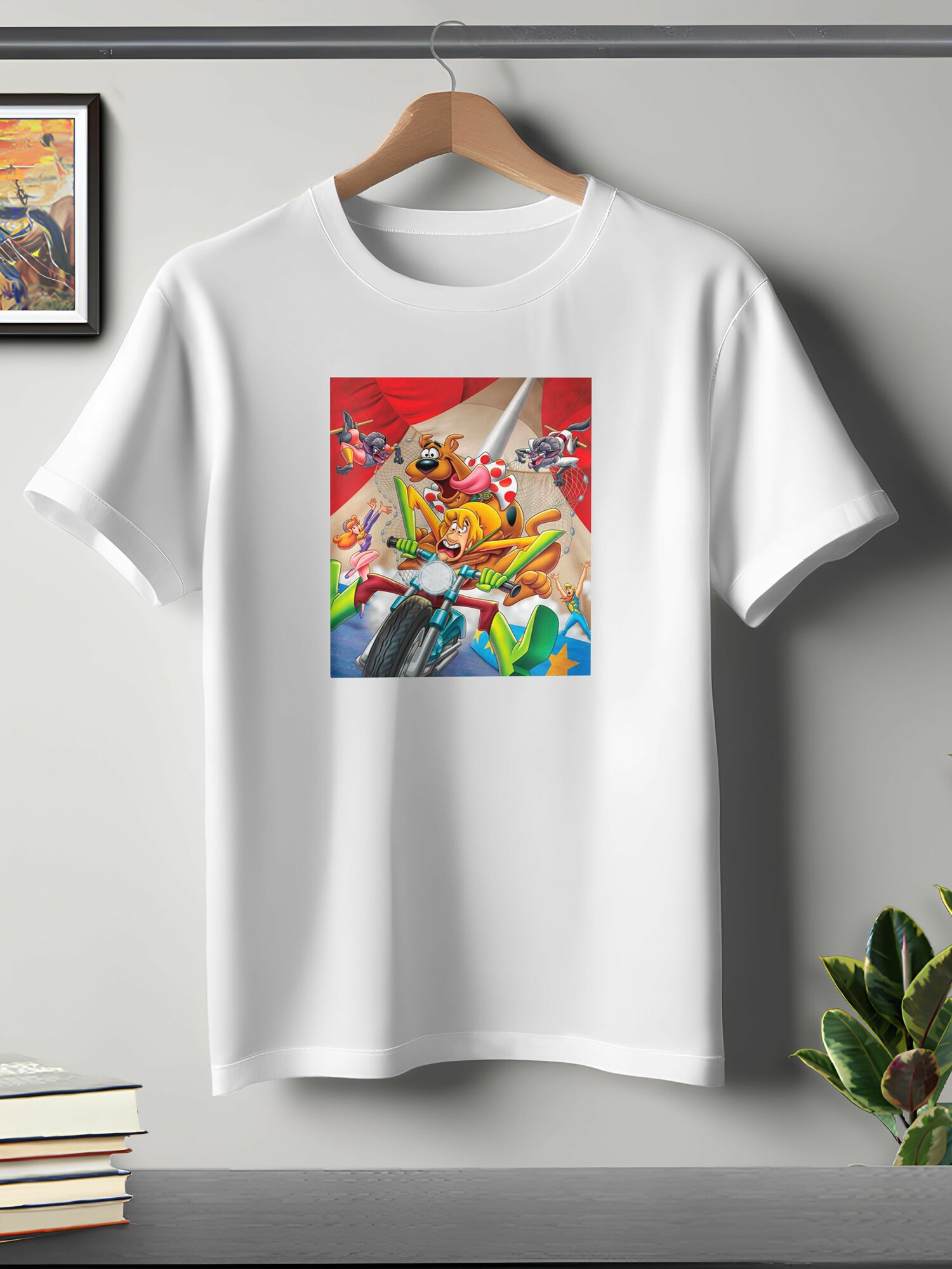 Футболка ONEQ унисекс 48-50 (L) размер с принтом Скуби-Ду, белая