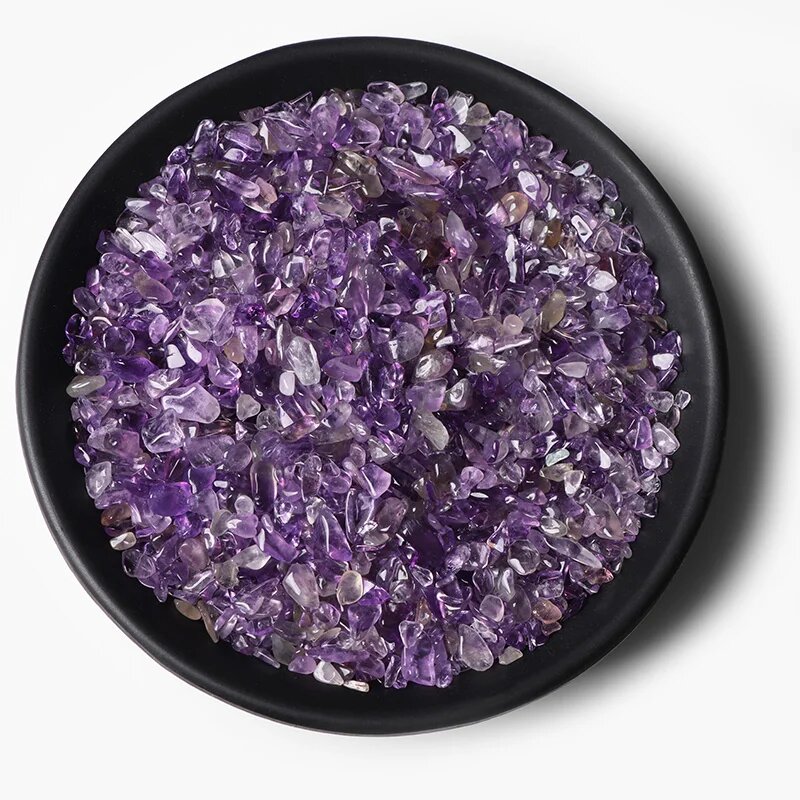 Необработанный гравий из розового кварца и аметистов Rainagem Фиолетовый, 50g, NO.16 Amethyst