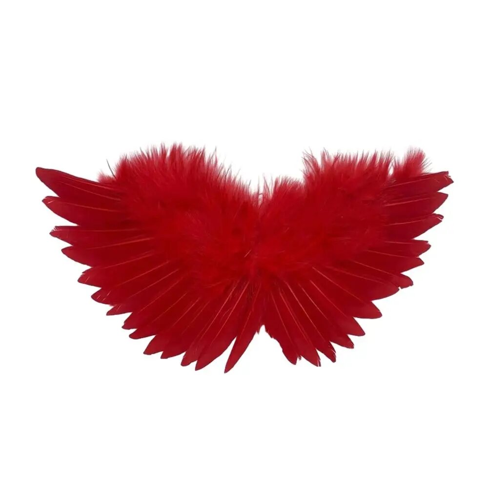 Мини крылья ангела белые перья Красный, 32x11cm, Red