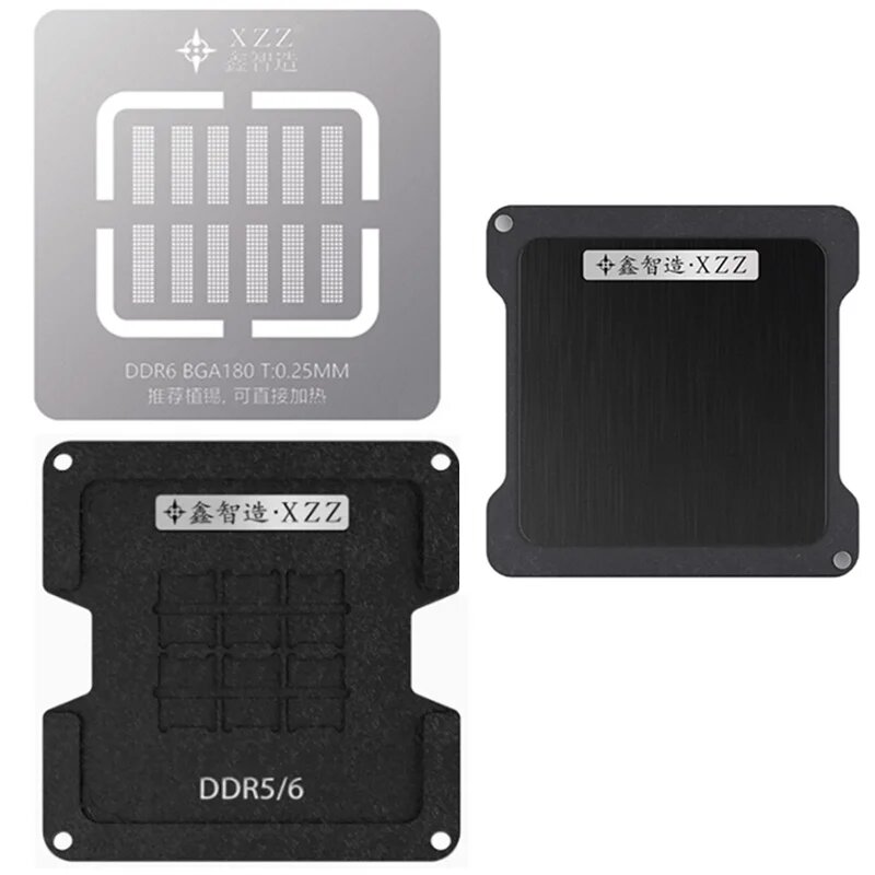 Трафарет для реболлинга DDR6 BGA180 0.25MM, DDR5/6, Темно-серый