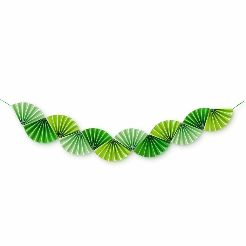 Украшение веерного флага оригами для вечеринки-зеленый