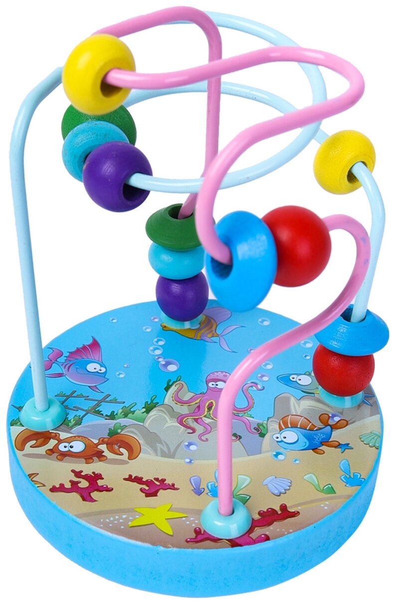 Деревянная Игрушка Лабиринт Морские жители (металл, в коробке, от 3 лет) ИД-5171, (Рыжий кот)