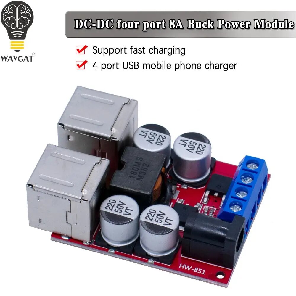 WAVGAT Depressurization Module 4 портов 8В-35В до 5В 8А