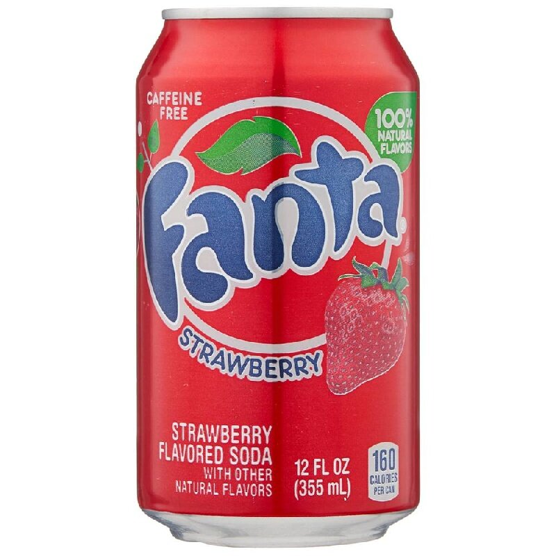 Напиток FANTA STRAWBERRY (США) Клубника сильногазированный /жесть/ 0,355