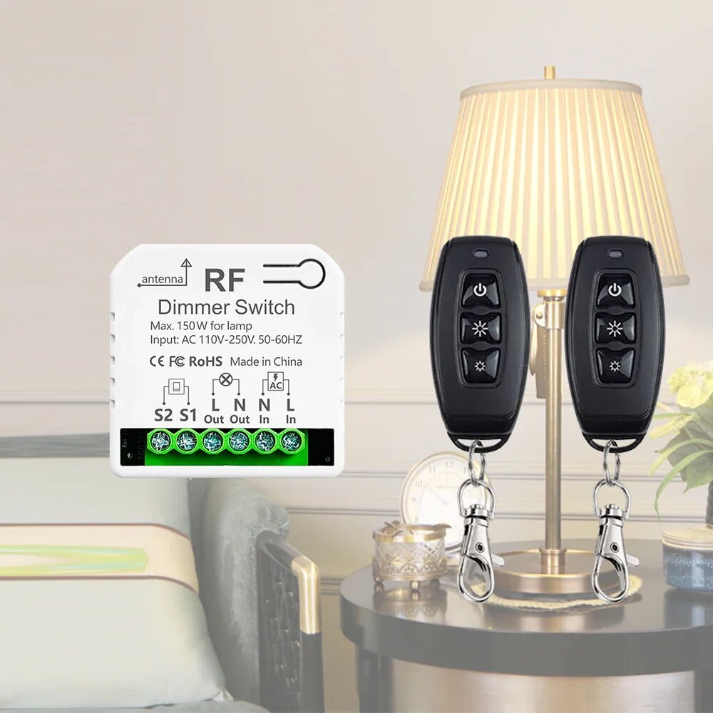 Беспроводной диммер RF433 220В 1 Receiver 2 r