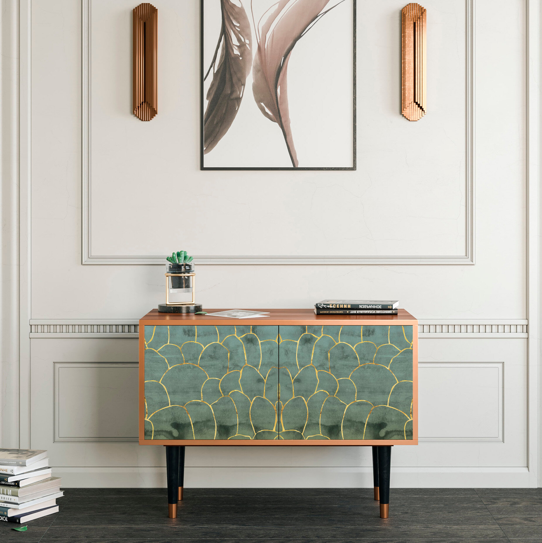 Комод - STORYZ - S1 Magnificent Water Lily, Размер - 94 x 69 x 48 см, Цвет корпуса - , Орех