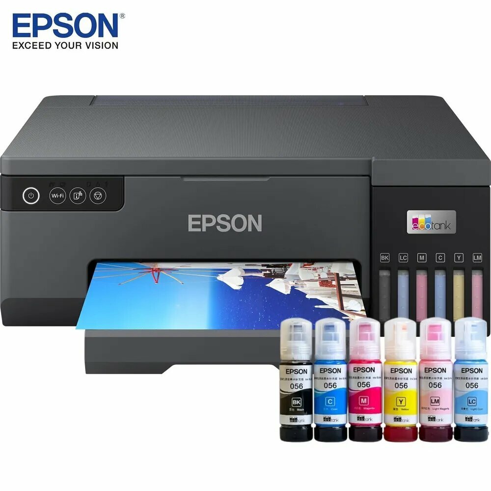 Epson Принтер струйный L8058, цветн, A4, Набор чернил для СНПЧ, черный