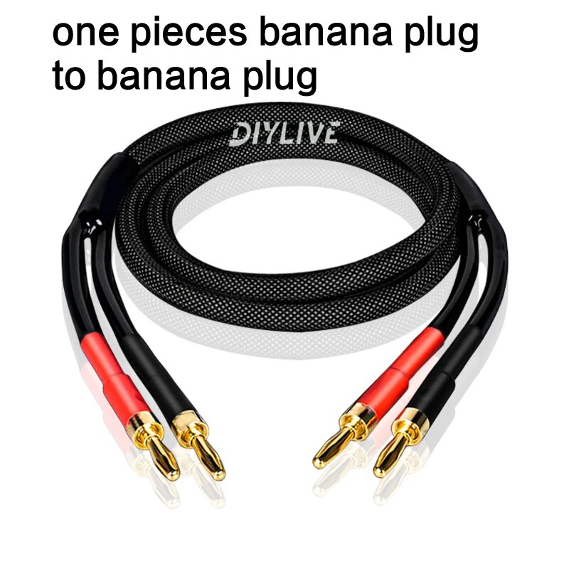 DIYLIVE HiFi кабель для колонок 5N OFC banana-banana, 1 м