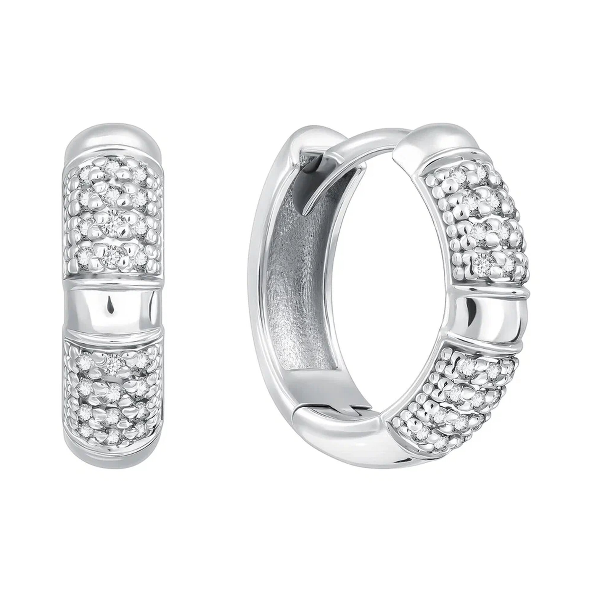 Серьги, серебро, 925 проба, родирование, фианит