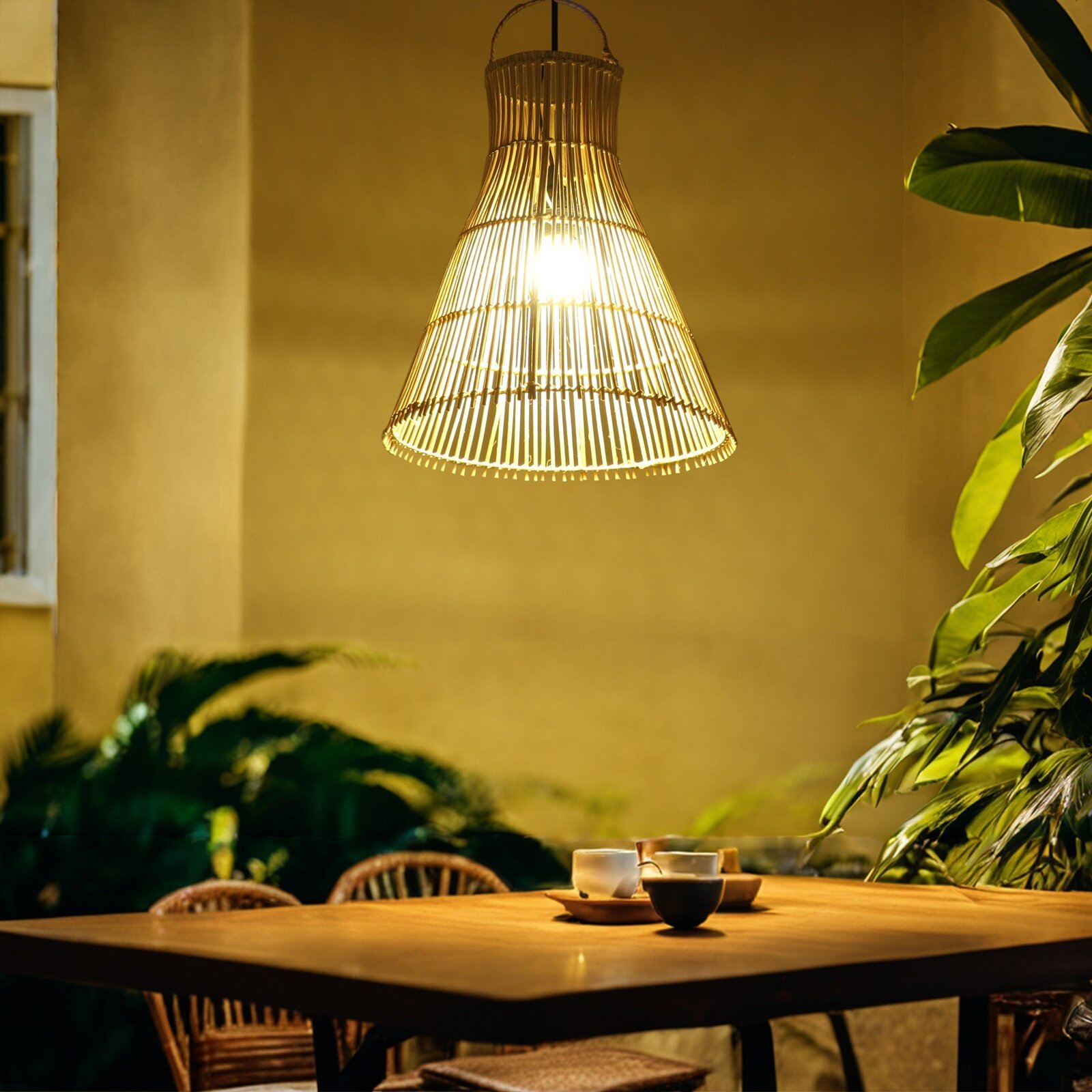 Светильник потолочный из ротанга "Ади" 1х120Вт, Е27, 30х30х35 см 10090396