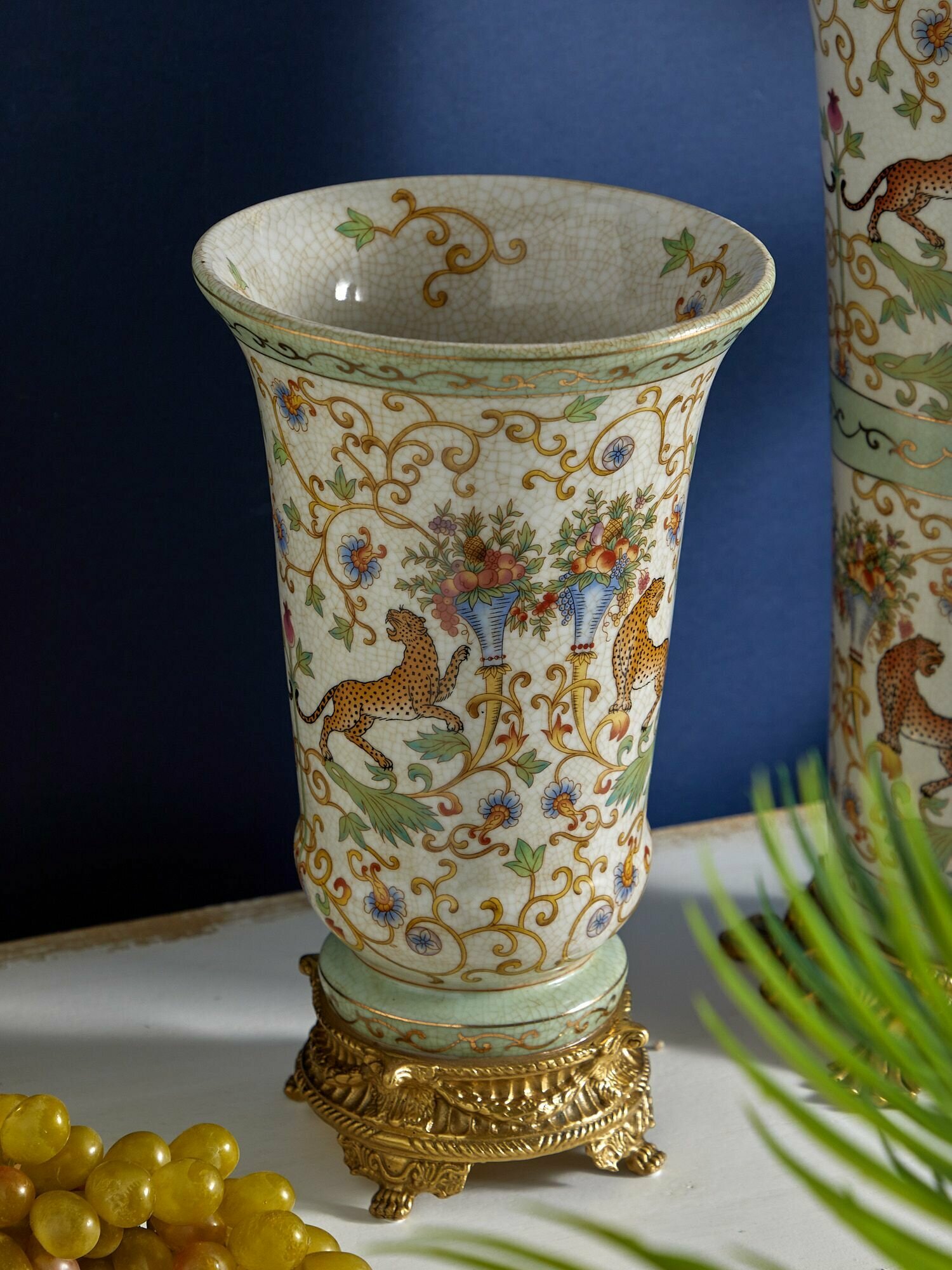 31G2656/A227C/HX1944 Ваза 18х18х30см, Фарфор, бронза, Glasar