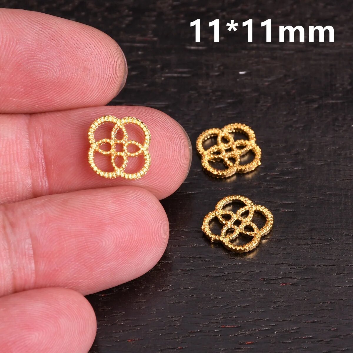 Подвески металлические 11*11 мм, J Gold Color, 10 шт.