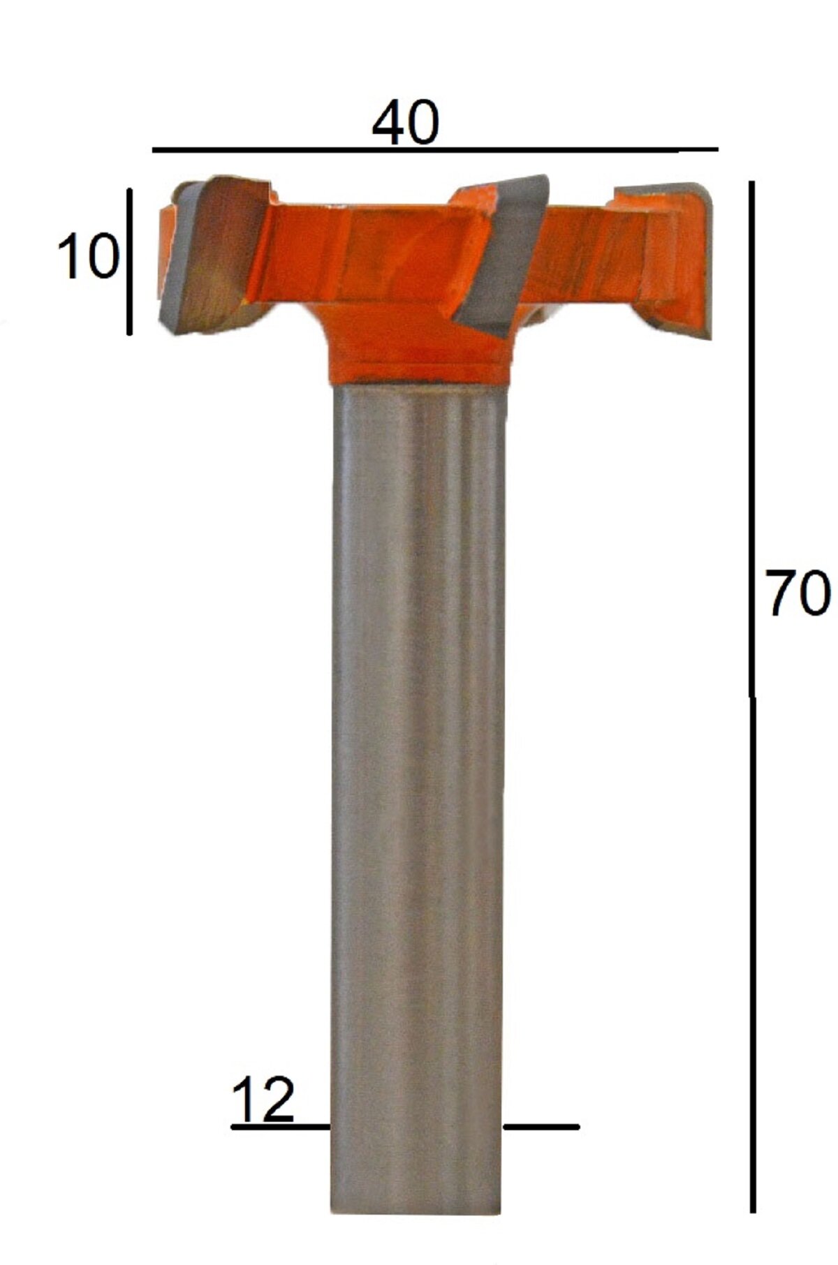 Фреза для слэбов 5 ножей, диаметр 40 мм, диаметр хвостовика 12 мм.
