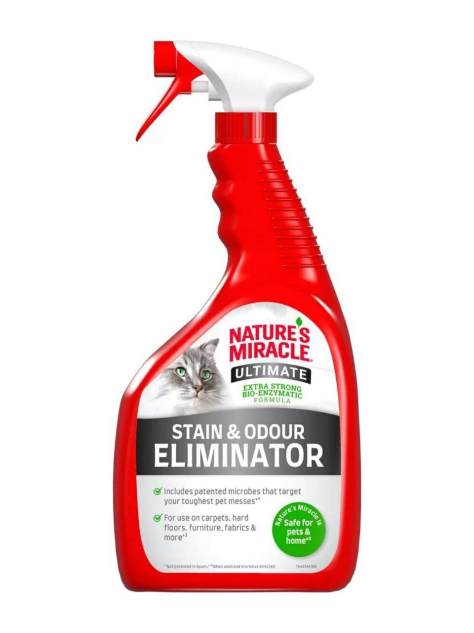 Уничтожитель пятен и запахов Nature's Miracle для кошек c максимальным эффектом, спрей 946 мл