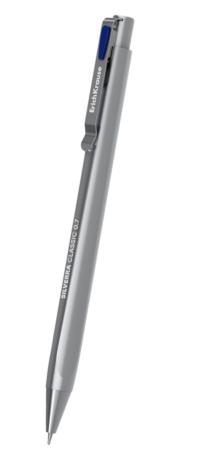 Шариковая ручка Erich Krause "Silverra Matic Classic", автоматическая, синяя, линия 0,35 мм