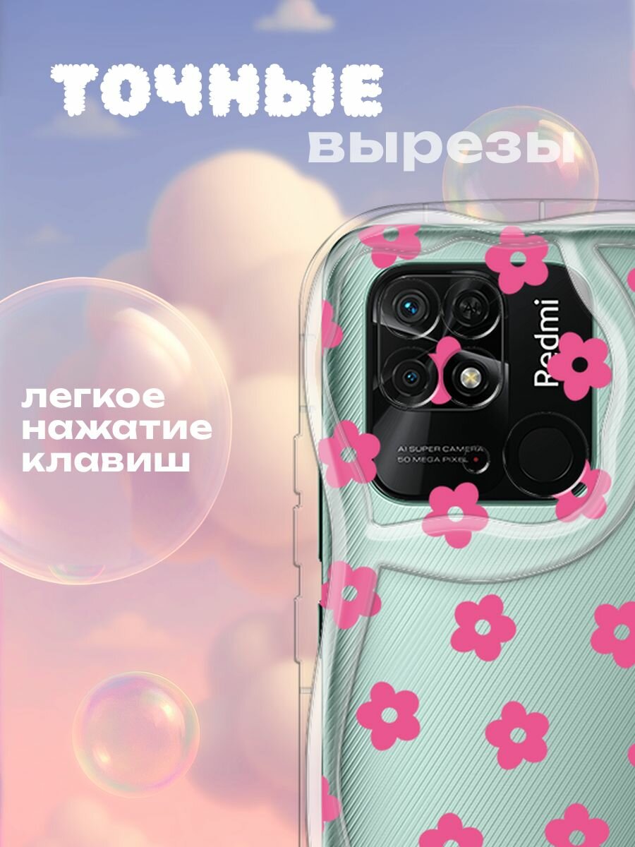 Чехол на Xiaomi Redmi 10C / Редми 10С с принтом "Розовые цветы паттерн" — фото 1