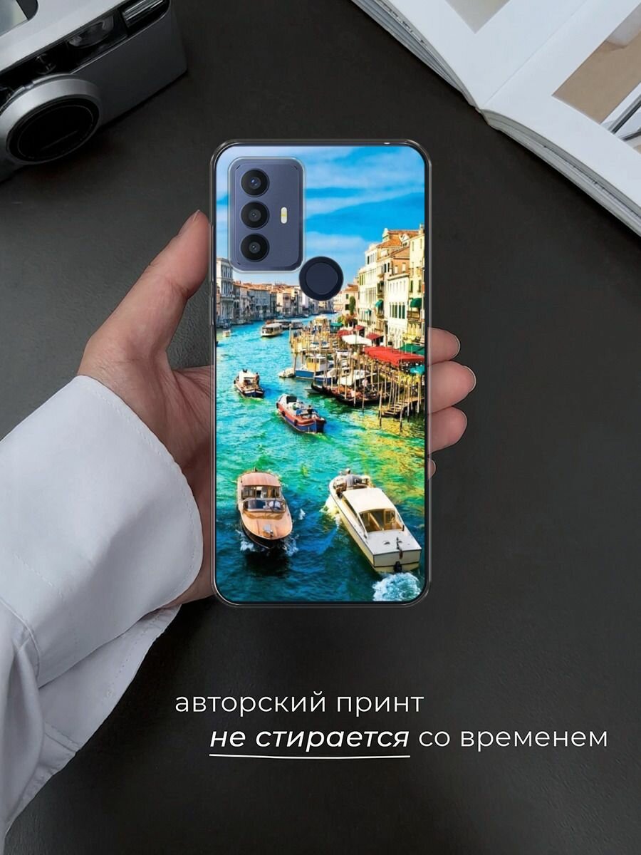 Чехол на TCL 30E/30 SE/305/306 / ТСЛ 30E с принтом "Каналы Венеции" — фото 1