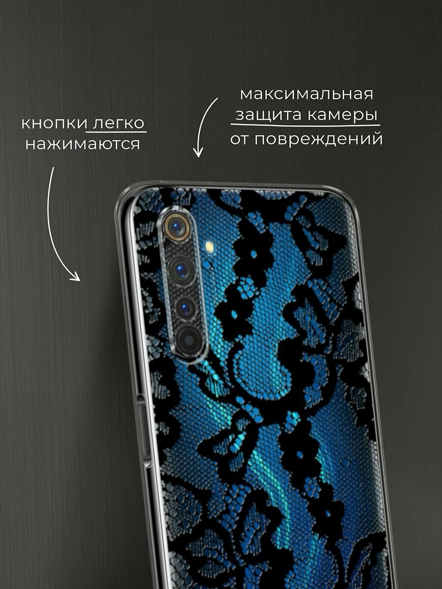 Чехол на Realme 6 Pro / Реалми 6 Про с принтом "Черная сетка 2" — фото 1