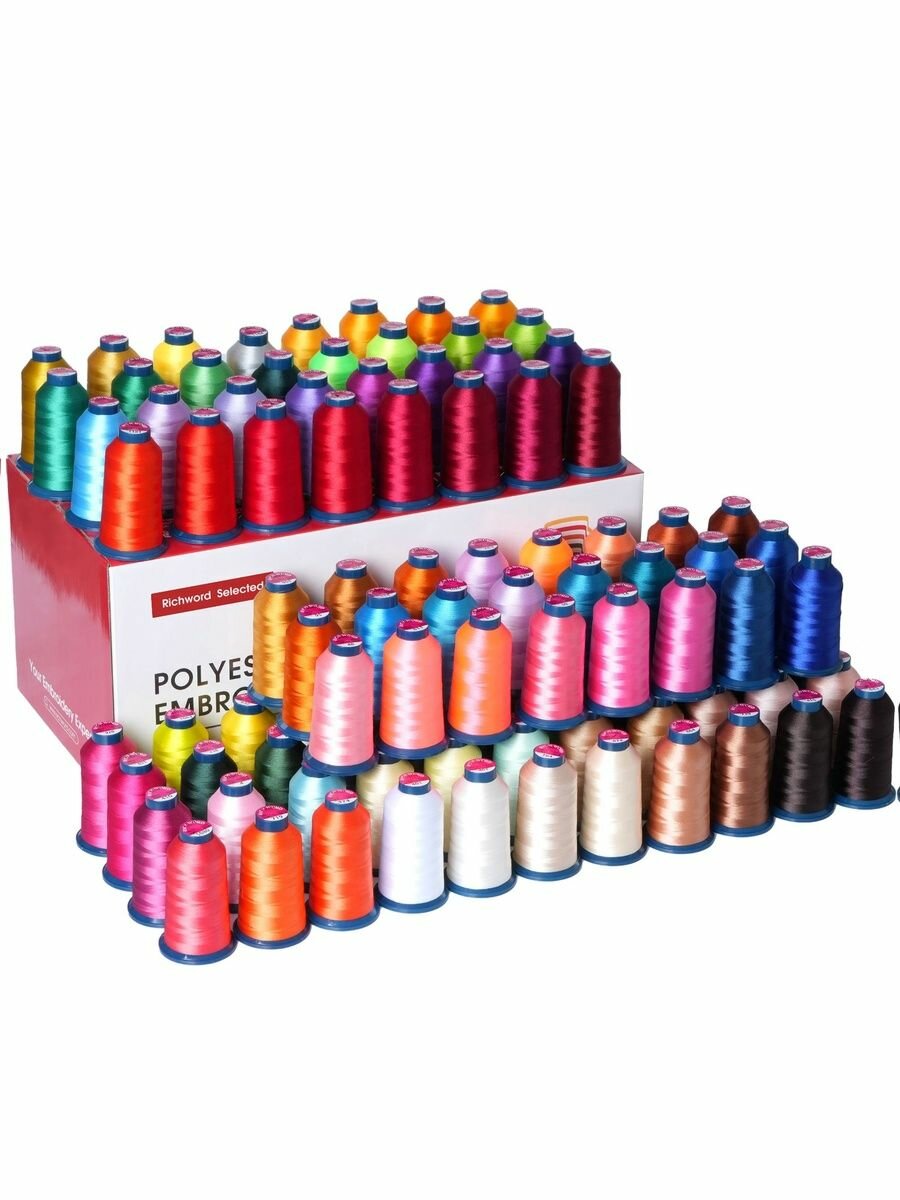 Richword 4000 м 100 цветов полиэфирная вышивальная нить 40wt, набор швейных ниток для машинной вышивки, катушка 108D/2, универсальная нить для любых тканей, стойкая к выцветанию
