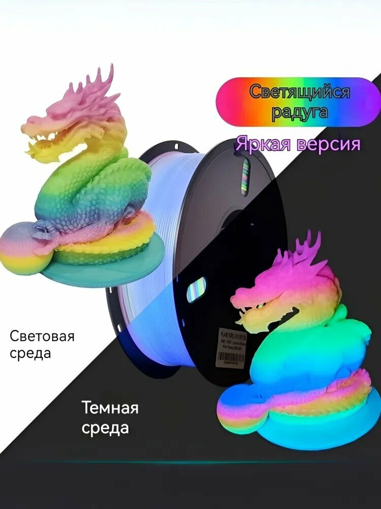 FDM 3d принтер PLA Материалы , светящаяся радугав цветн No. 1, высококачественный материал пластиковая проволока диаметром 1,75 мм