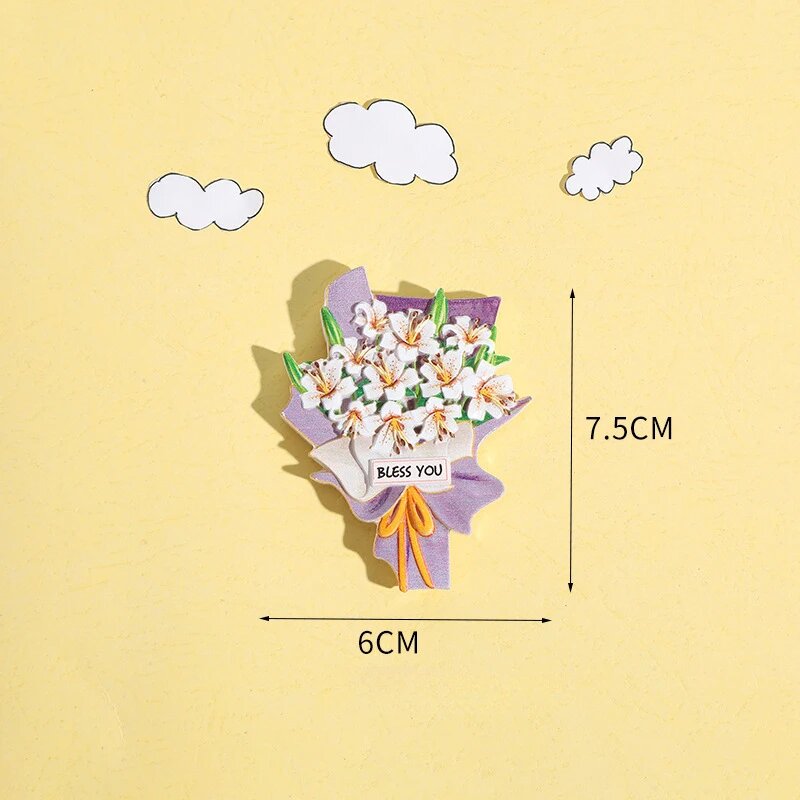 Магниты на холодильник 3D цветы