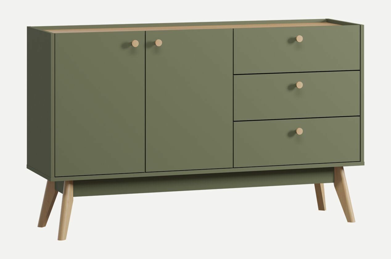 Тумба Торвалль-2 Olive, divan.ru, 143х40х87 см, зеленый, лдсп