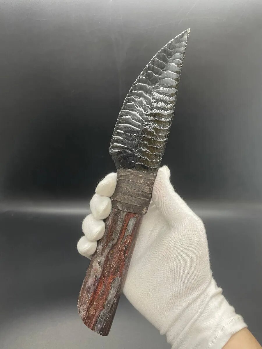 Обсидиановый клинок рукоять яшма 26 см