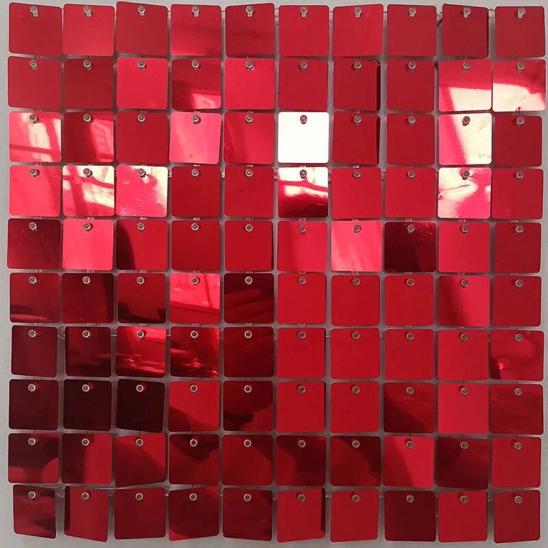 CANYAN Золотые квадратные блестящие панели для фотозон Красный, 12 Pcs, Red