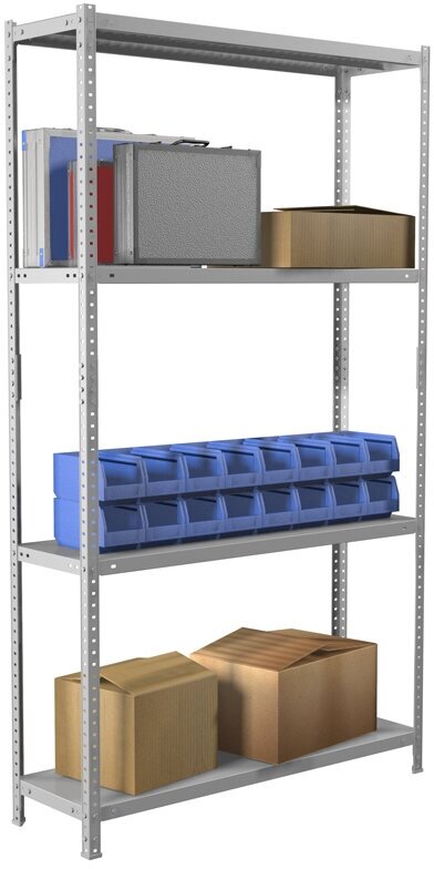 Стеллаж Практик MS 200KD 1950*1000*300мм, 4 полки, серый, комплект