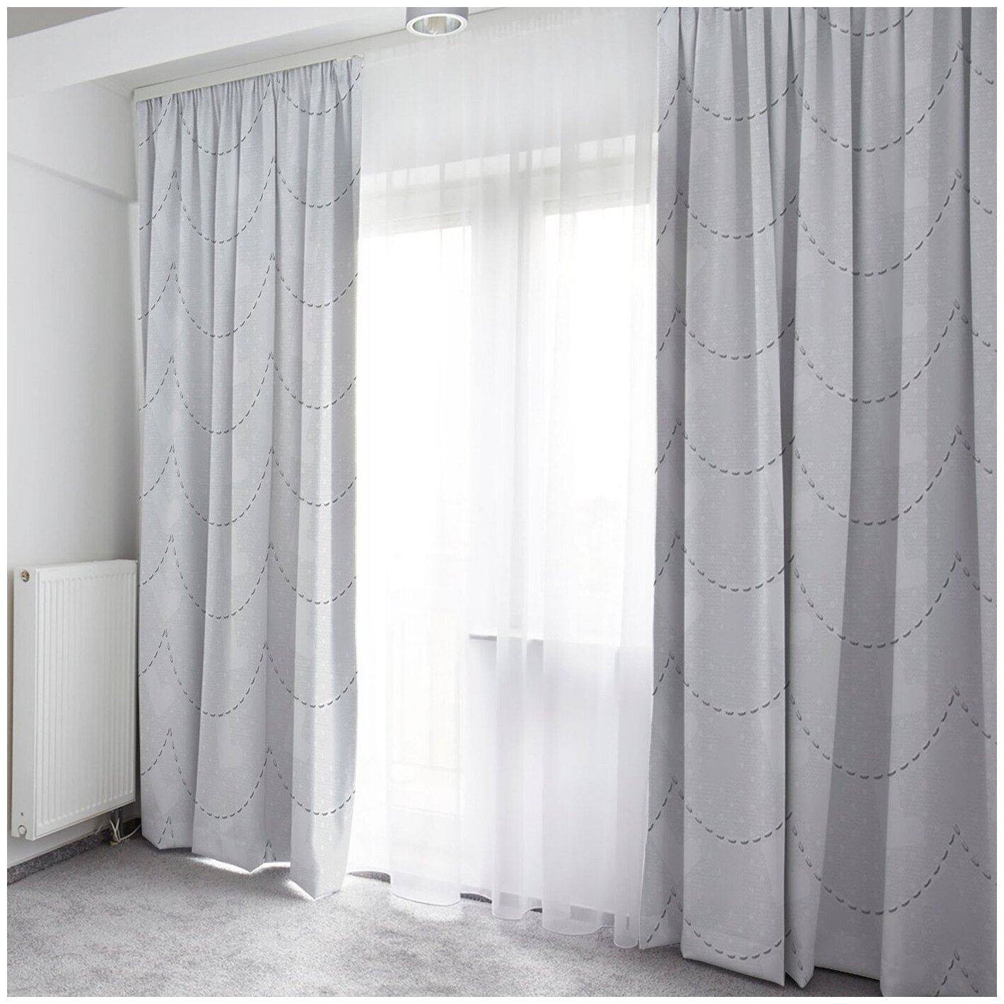 Фотошторы из габардина новогодние Good Room, 290x290 см.