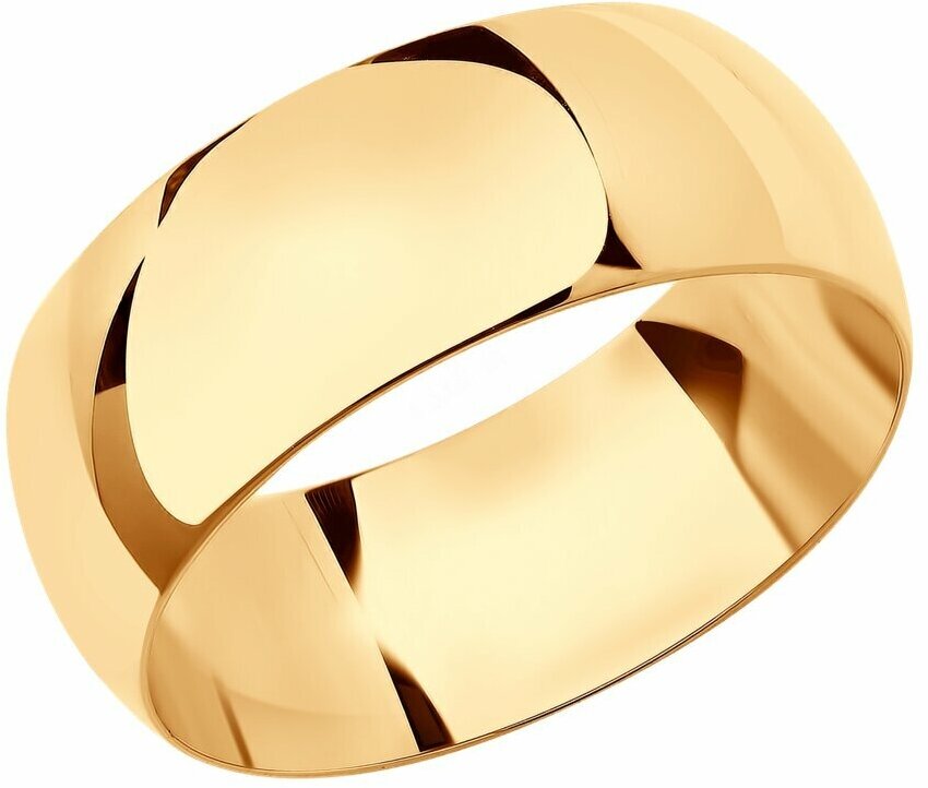 Кольцо обручальное, красное золото, 585 проба