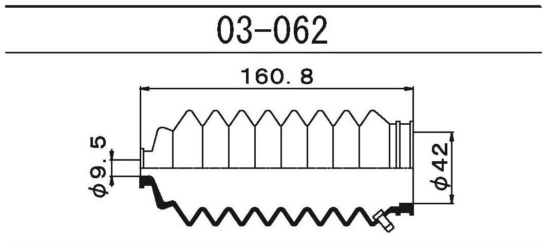 Пыльник рулевой рейки лев Maruichi 03-062
