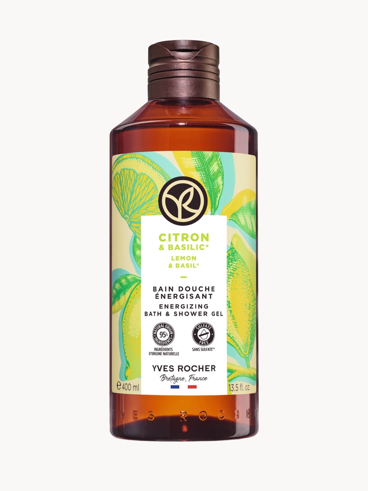 Гель для душа Yves Rocher "Лимон и Базилик", без сульфатов, 400мл