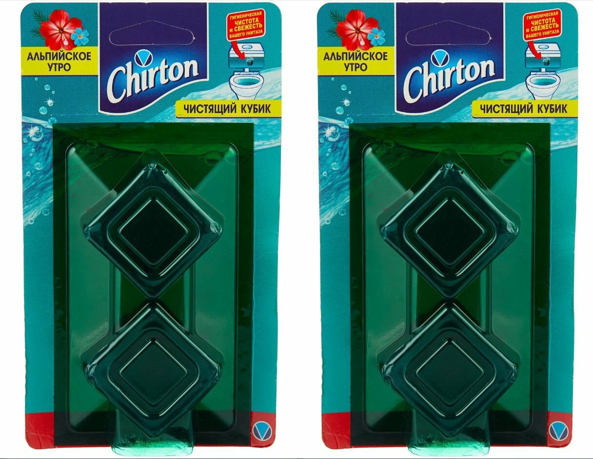 Chirton Чистящий кубик для унитаза Альпийское утро, 2х50гр - 2 упаковки