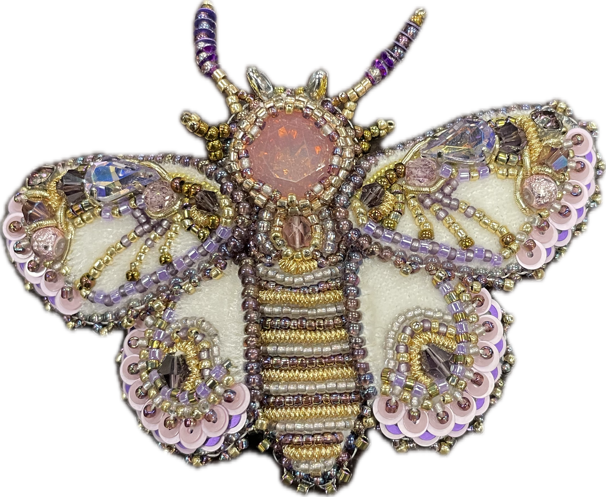 Брошь, бисер, жемчуг пресноводный, кристалл, Swarovski Zirconia