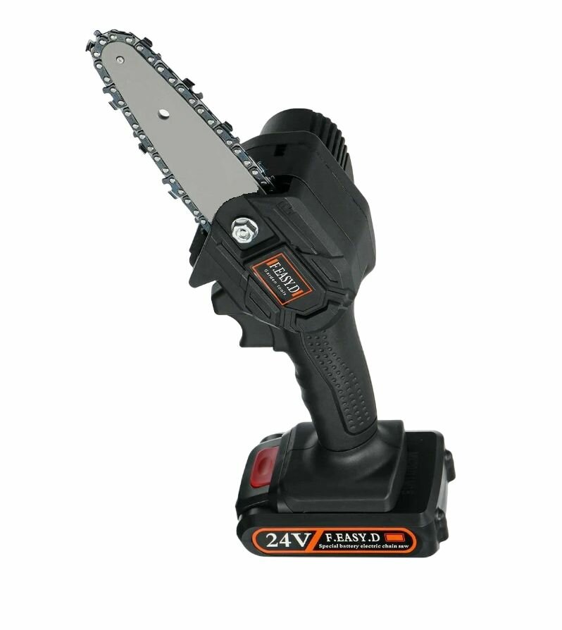 Электропила цепная MINI, аккумуляторная, 24В, LiPol, плавный пуск, 1,25 кг, чёрная