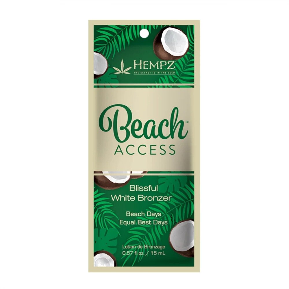 HEMPZ, Крем-активатор загара с бесцветным комплексом бронзирования Beach Access, 15 мл